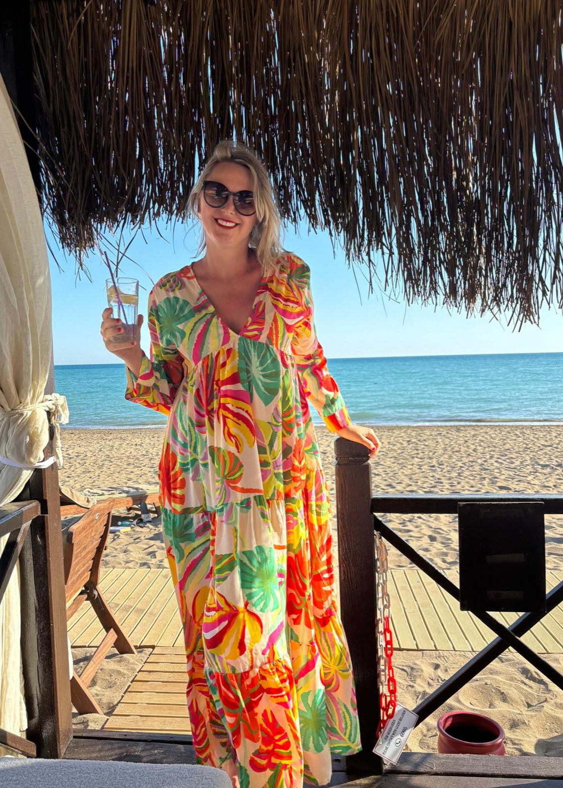 Maxi kleedje 'Jungle Leaf' – Elle-Couleur